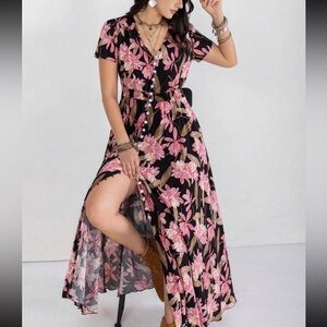 Dresses | Boho Floral Print Button Detail Maxi Dress | Poshmark